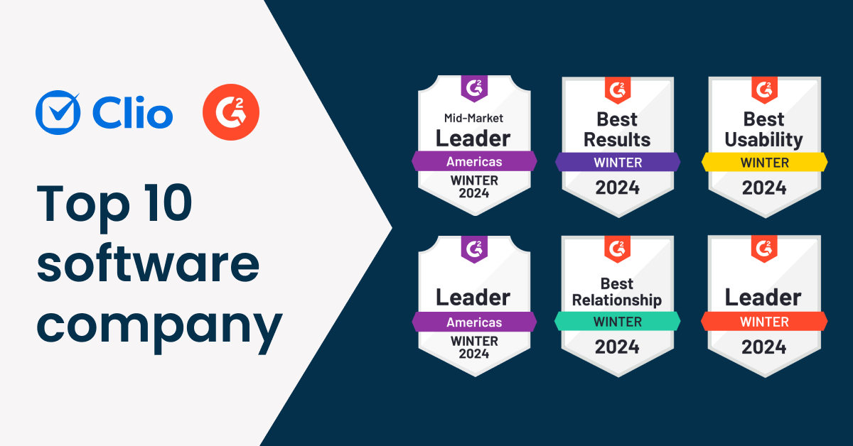 Clio in Top 10 Spot in G2's Software Ranking - Clio Australia