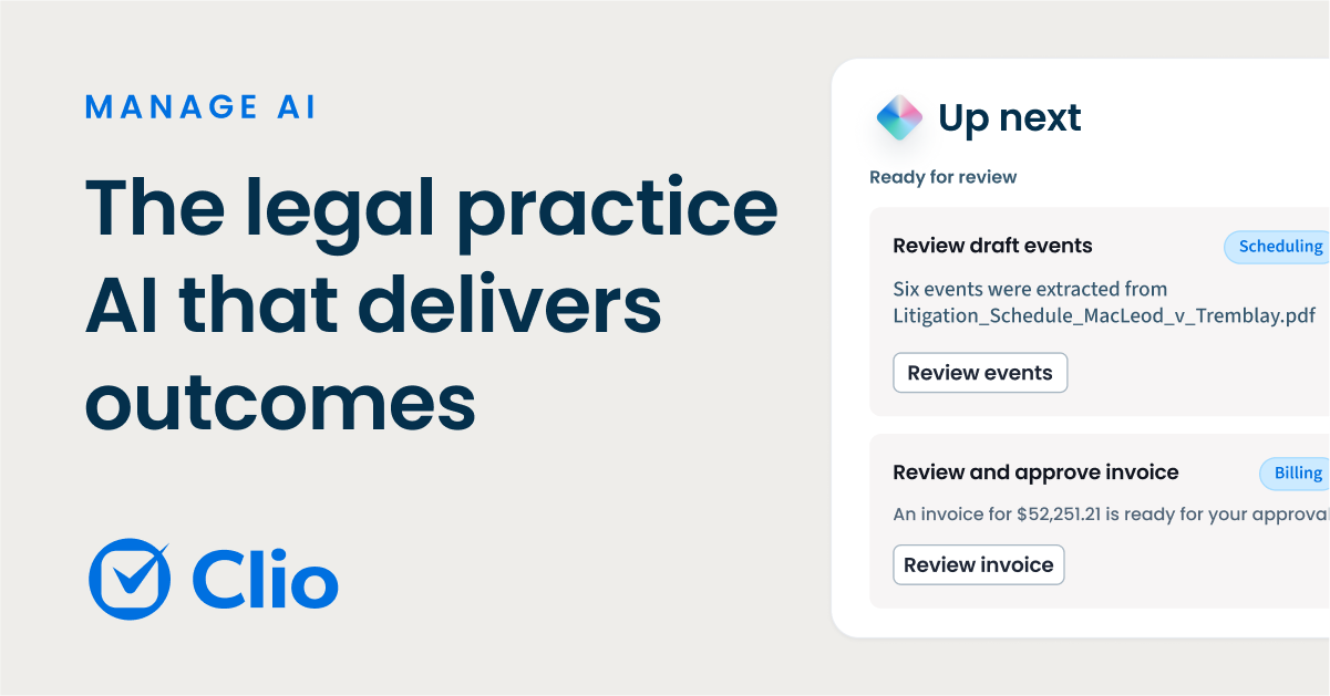 Legal AI Assistant for Lawyers | Smarter Outcomes | Manage AI - Clio ...