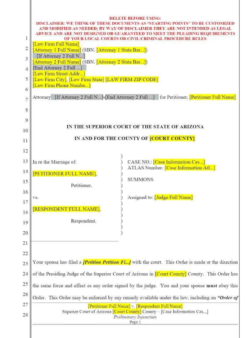 Arizona Preliminary Injunction | Clio