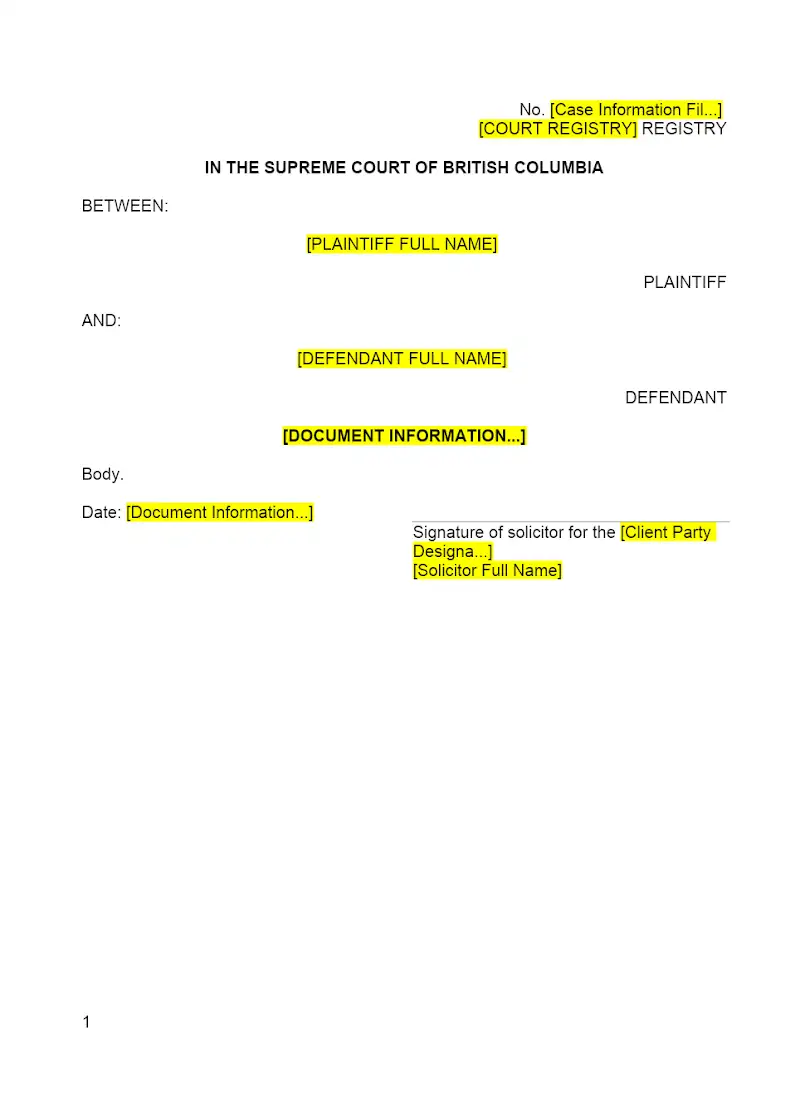 British Columbia Supreme Court | Clio