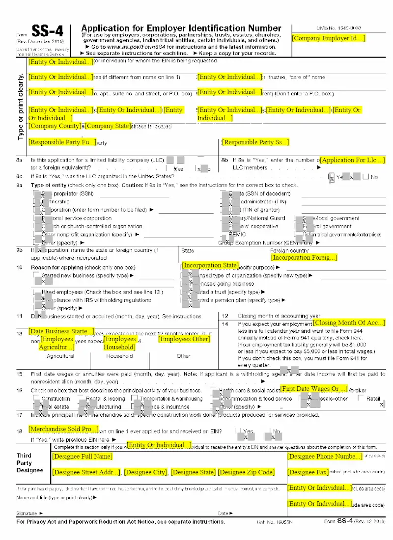 Application for EIN (SS-4) | Clio