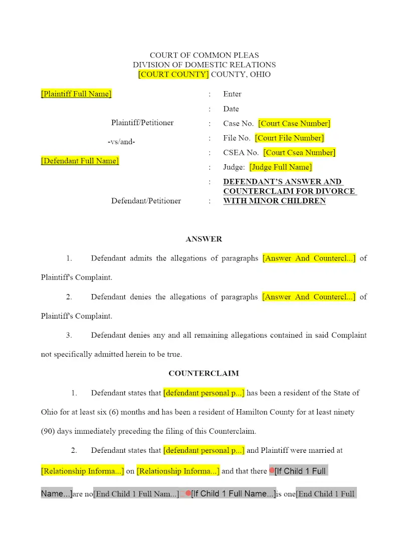 Answer and Counterclaim, Children | Clio