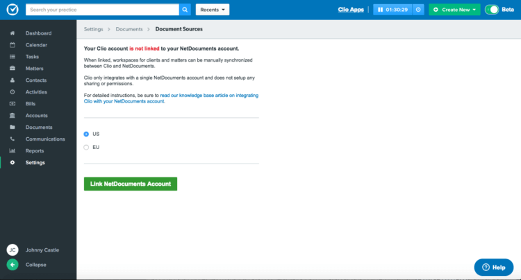 Clio and NetDocuments Integration | Clio