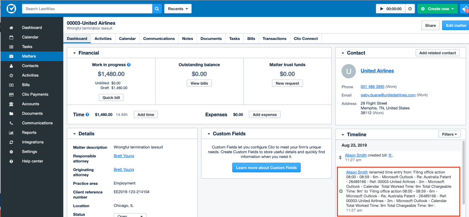 WiseTime Integration for Clio | Clio