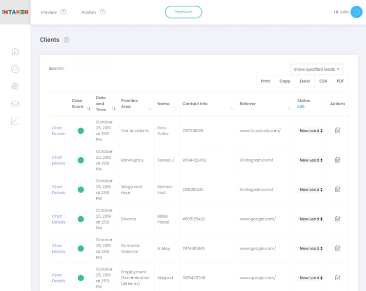 Intaker Integration for Clio | Clio