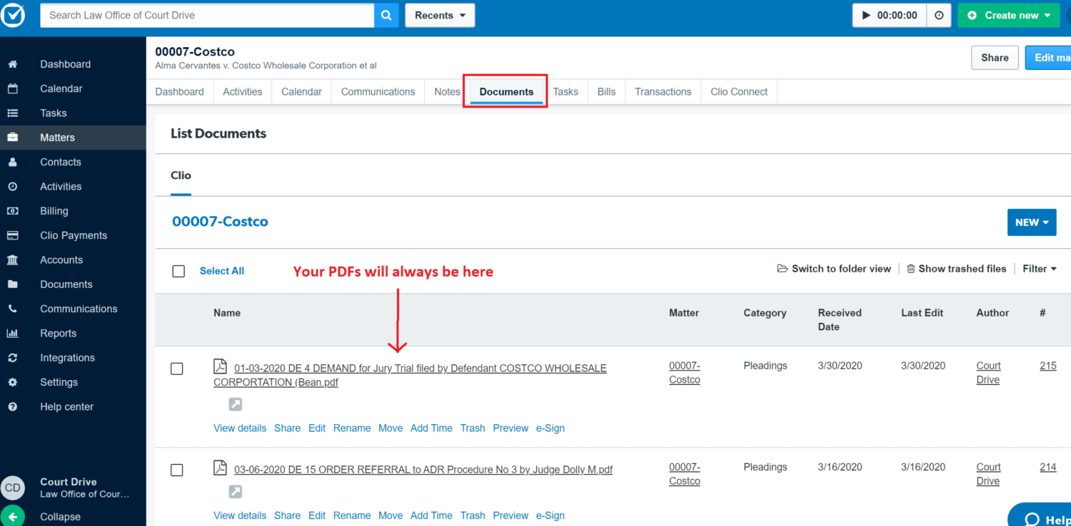 CourtDrive Integration for Clio | Clio