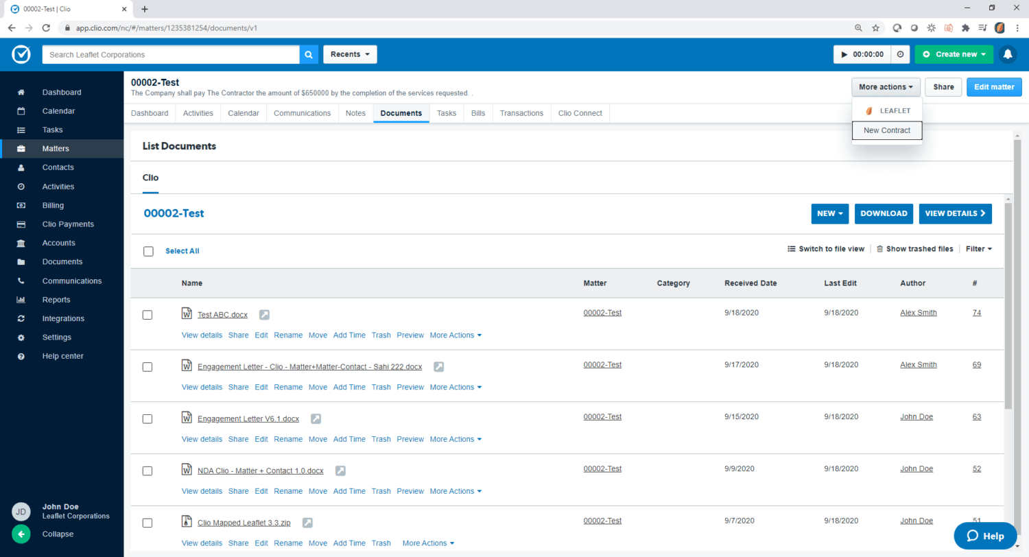Leaflet: Automate Legal Documents Integration for Clio | Clio