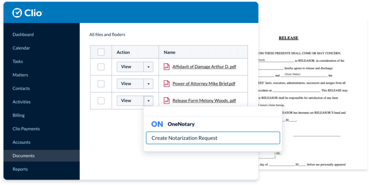 OneNotary Integration for Clio | Clio