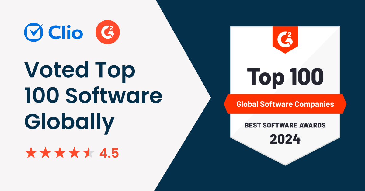 Clio Earns Spot on G2’s Best Software Products Global Ranking | Clio