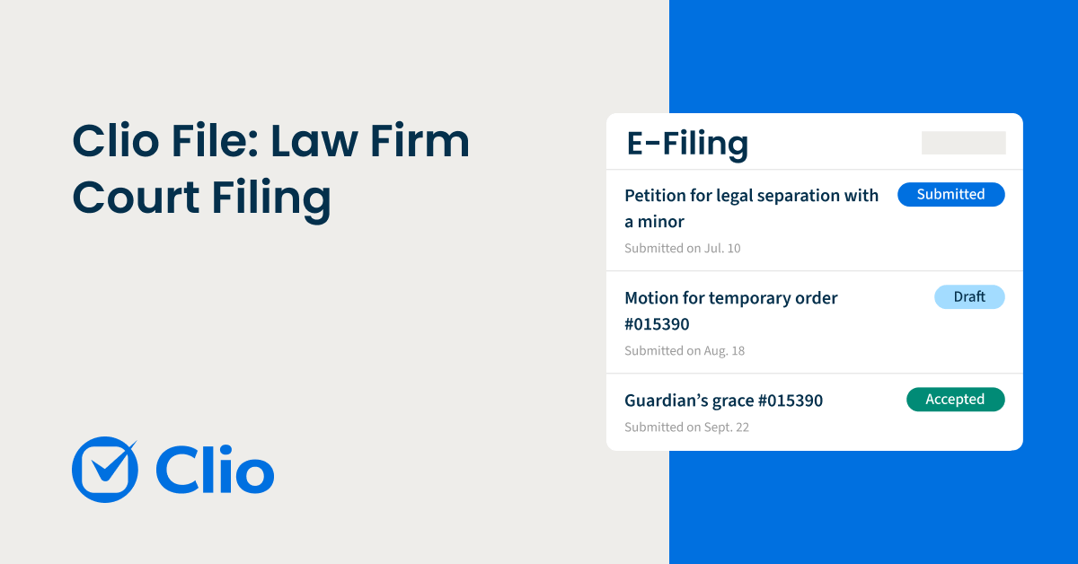 Clio File: Law Firm Electronic Court Filing Service | Simplify E-Filing
